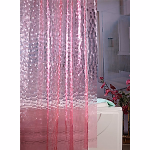 Adwaita Newest Design 3D Bubbles Shower Curtain Liner, No Odors,Eco Friendly(Pink)