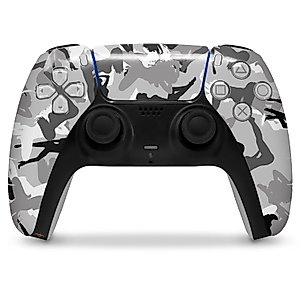 WraptorSkinz Skin Wrap compatible with Sony PS5 DualSense Controller Sexy Girl Silhouette Camo Gray (CONTROLLER NOT INCLUDED)