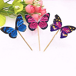 Amosfun Birthday Cake Toppers Double- Sided Printing Cake Picks Romantic Cake Decor Paper Creative Cake Toppers Cake Decorative Plug Flag for Party Cake Decortion