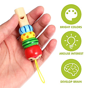 Kisangel 3pcs/Set Animal Wooden Whistles for Baby Kids Music Instrument Developmental Educational Toys for Kids Party Noisemakers Whistles Kids Birthday Goody Bag Fillers(Random Style)