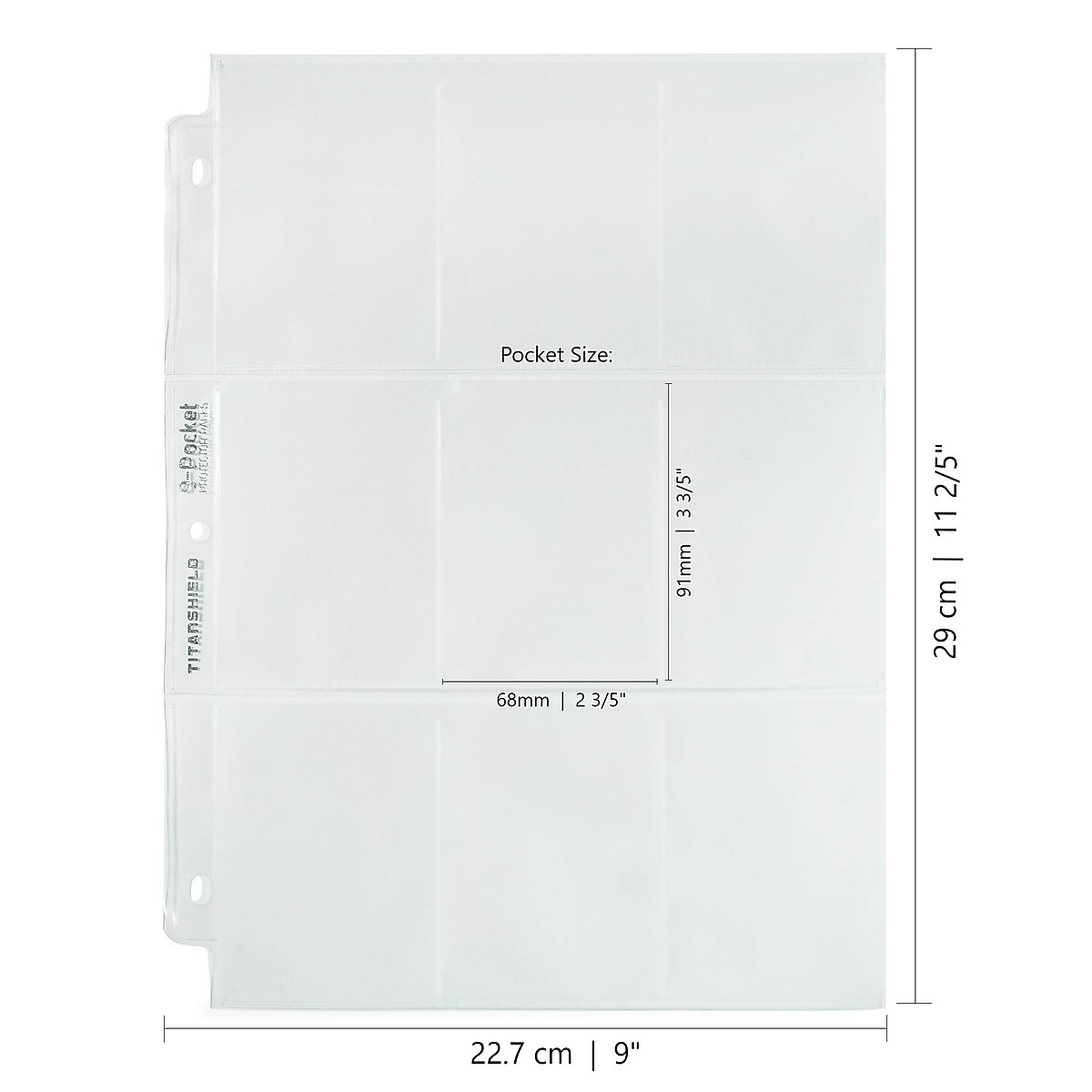 TitanShield Premium 9-Pocket 9 Pocket 100 Pages of Card Sleeves for Trading Card Binder, Baseball Card Binder, Pokemon Card Sleeves and Baseball Card Sleeves