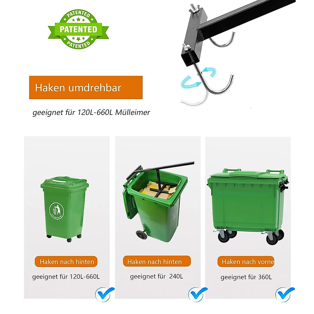 CharaVector Touchless Manual Trash Compactor, Compacting Trash Can, Trash Bin Compactor, Crushing Recycling Tool