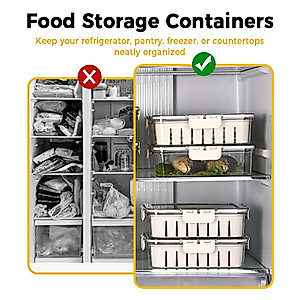 MININAI Divided Serving Tray with Lid and Handle, Snack Box Charcuterie Container Portable Fridge Organizer for Fruits, Veggie, Candy, Nuts, Picnic, Party (2), White