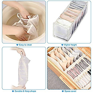 Underwear Drawer Organizer, Drawer Divider, Foldable Closet Storage Boxes Dresser Drawer Organizers for Underwear, Socks, Clothes, Stockings, Scarves, Ties and Bras Underwear Organizer Dividers 3Pcs