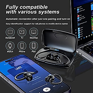 T82-Bluetooth 5.3 Wireless Earbuds-IPX7 Waterproof ENC Noise Canceling Earbuds, 120 Hours Play Time HI-FI Bluetooth Headphones, 2.0 Level Deep Bass Suitable for Sports Listen to Music (Black*1)