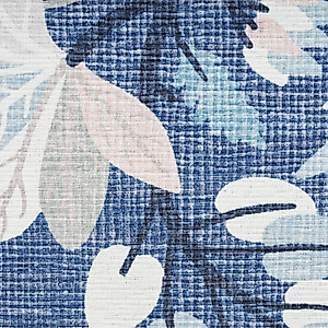 Nourison Washables Floral Navy Multicolor 5'2" x 7' Area -Rug, Easy -Cleaning, Non Shedding, Bed Room, Living Room, Dining Room, Kitchen (5x7)