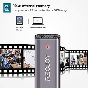16GB Mini Voice Recorder for Lectures Meetings - EVIDA RECJOY 72Hours Digital USB Voice Recorder Recording Device Audio Recorder Rechargeable
