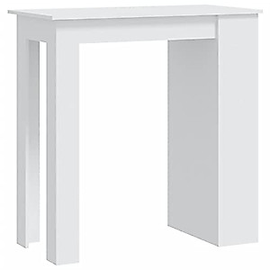 Bar Table with Storage Rack White 40.2"x19.7"x40.7" Engineered Wood for Home Kitchen Dining Room Farmhouse