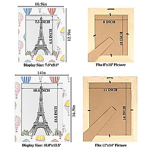 POFATO Hot Air Balloon 8x10 Picture Frame Wood Photo Frame for Tabletop Display Wall Mount Picture Frame Display 8 x 10 Inch Photo Wall Decor Home Gift Frames