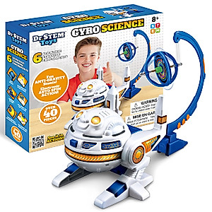 Dr. STEM Toys Gyro Science Kit | Unique Gyroscope Set Amazes Kids with 6 Awesome Science Stunts | Designed in USA for Boys & Girls 8 & Up | Boxed for Easy Gifting