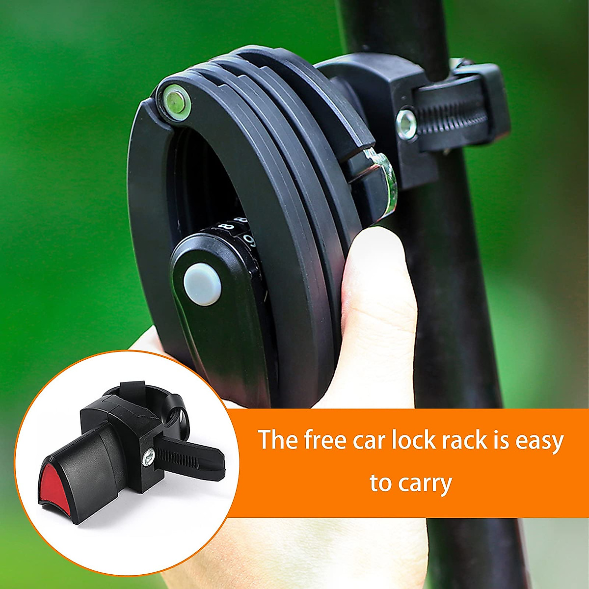 kingsea Folding Bike Lock,Heavy Duty Alloy Steel Anti Theft Bike Chain Lock 4-Digit Digital Password Combination Bicycle Lock with Bracket,for Mountain Bike/Road Bike/BMX/MTB