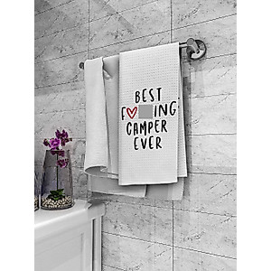Dibor Best Camper Ever Kitchen Towels Dish Towels Dishcloth,Funny Camping Decorative Absorbent Drying Cloth Hand Towels Tea Towels for Bathroom Kitchen,Campers Gifts
