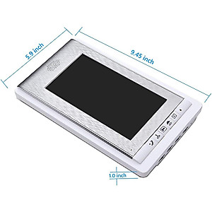 AMOCAM Video Intercom Entry System, Wired 7 inches LCD Monitor Video Door Phone Doorbell with 5PCS ID Card for 2 Units Apartment, Support Monitoring, Dual Way Door Intercom, ID Keyfob Unlock