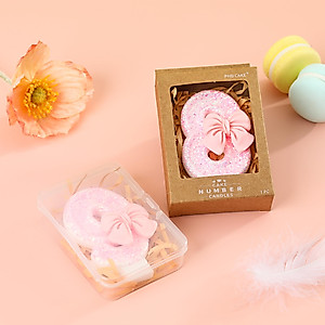 PHD CAKE 2.76 Inch Number 1 Pink Bowknot Birthday Candles, Cute Themed Number Candles, Party Celebration