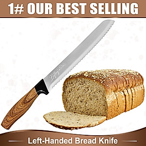 Lefty’s Left Handed Bread Knife - Stainless Steel Durable Blade - Extra Sharp - Great for Cutting, General Purpose, Kitchen items - Gifts for Left-Handed People, Lefty, Adults, Chef, Man and Women