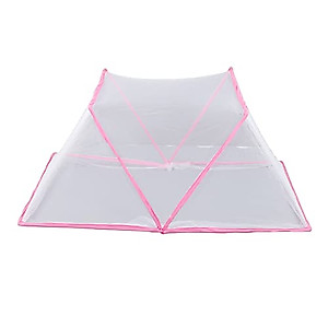 Mosquito Tent, 125 x 70 x 50cm Foldable Mosquito Net Bedroom Bed Net Tent Portable Mosquito Net Tent Easy to Store Lightweight for Room (Pink)