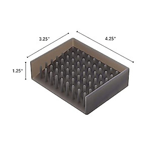 YAMAZAKI home 2995 Self Draining Soap Tray-Floating Holder Dish for Sink, One Size, Black