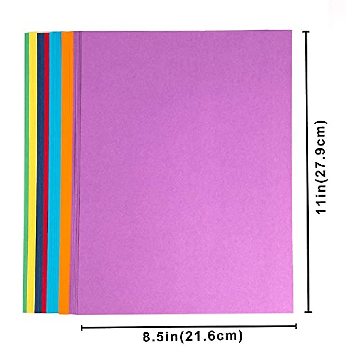 Colored Cardstock - 8.5 x 11 inch / 70 Sheets / 7 Colors Paper 65Ib 180g UAP01