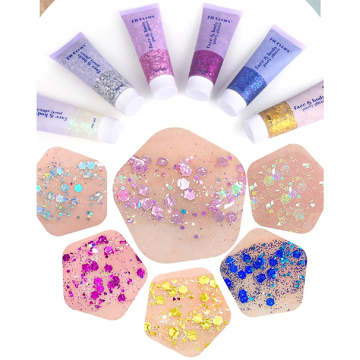 3 Colors Face and Body Glitter Gel,Holographic Cosmetic Laser Powder Festival Glitter Makeup,Sequins Shimmer Liquid Eyeshadow,Singer Concerts Music Festival Rave Accessories-150ML (White+Pink+Blue)