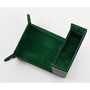 Geek Therapeutics Dice Tower - DND Dice Tray, Dice Box Storage for Dice and Removable Dice Tower - 2 in 1 Dice Rolling Tray and Tower - Perfect for RPG and Tabletop Gaming (Green)