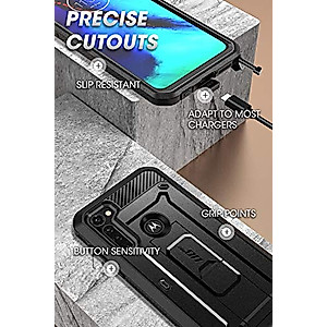 SUPCASE Unicorn Beetle Pro Series Case for Moto G Stylus 2020 [Not Fit 2021/2022 Version], Built-in Screen Protector Full-Body Rugged Holster & Kickstand Case (Black)