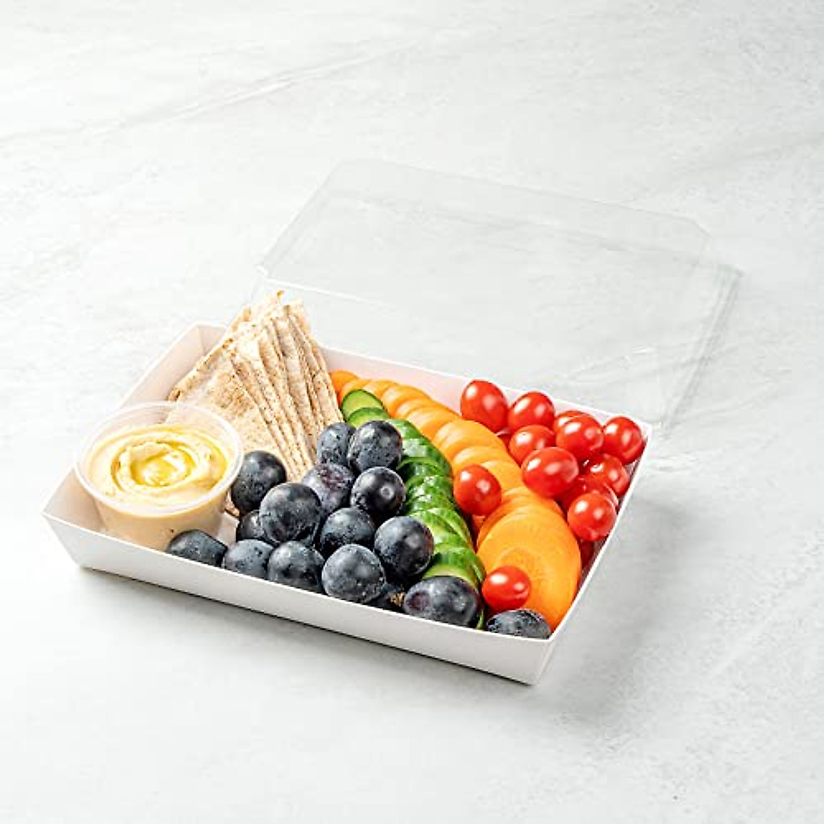 Restaurantware Matsuri Vision 9 x 6 x 1.5 Inch Large Sushi Trays 100 Greaseproof Sushi Packaging Boxes - Lids Sold Separately Disposable White Paper Sushi Containers For Entrees Or Desserts