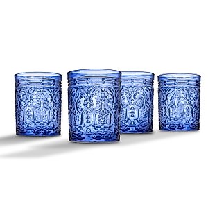Godinger Jax Double Old Fashioned Beverage Glass Cup Blue – Set of 4