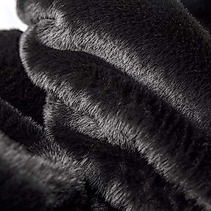 Sofila Faux Fur Throw Blanket Mink Plush Fleece, Super Soft Warm Cozy Fuzzy for Sofa Couch Bed Home Decorative Luxury Elegant, Black Panther, 50 x 60 Inches