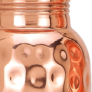 Kitchen Science Copper Water Bottle (32oz/950ml) w/a Carrying Canvas Bag | 100% Pure Copper Bottle for Drinking Water | Lab-Tested, Heavy Duty & Leak-Proof | Authentic Ayurvedic Copper Water Bottle