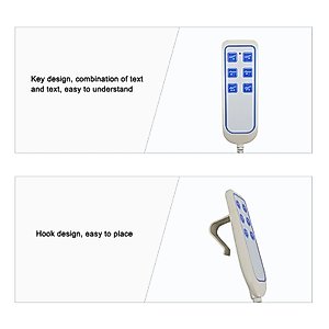 Lifting Bed Controller, Hospital Bed Remote Control 6 Button Remote Hand Control Controller with 8 Pin Plug Replacement Lift Chair or Power Recliner Hand Control Compatible with Pen faders and contro