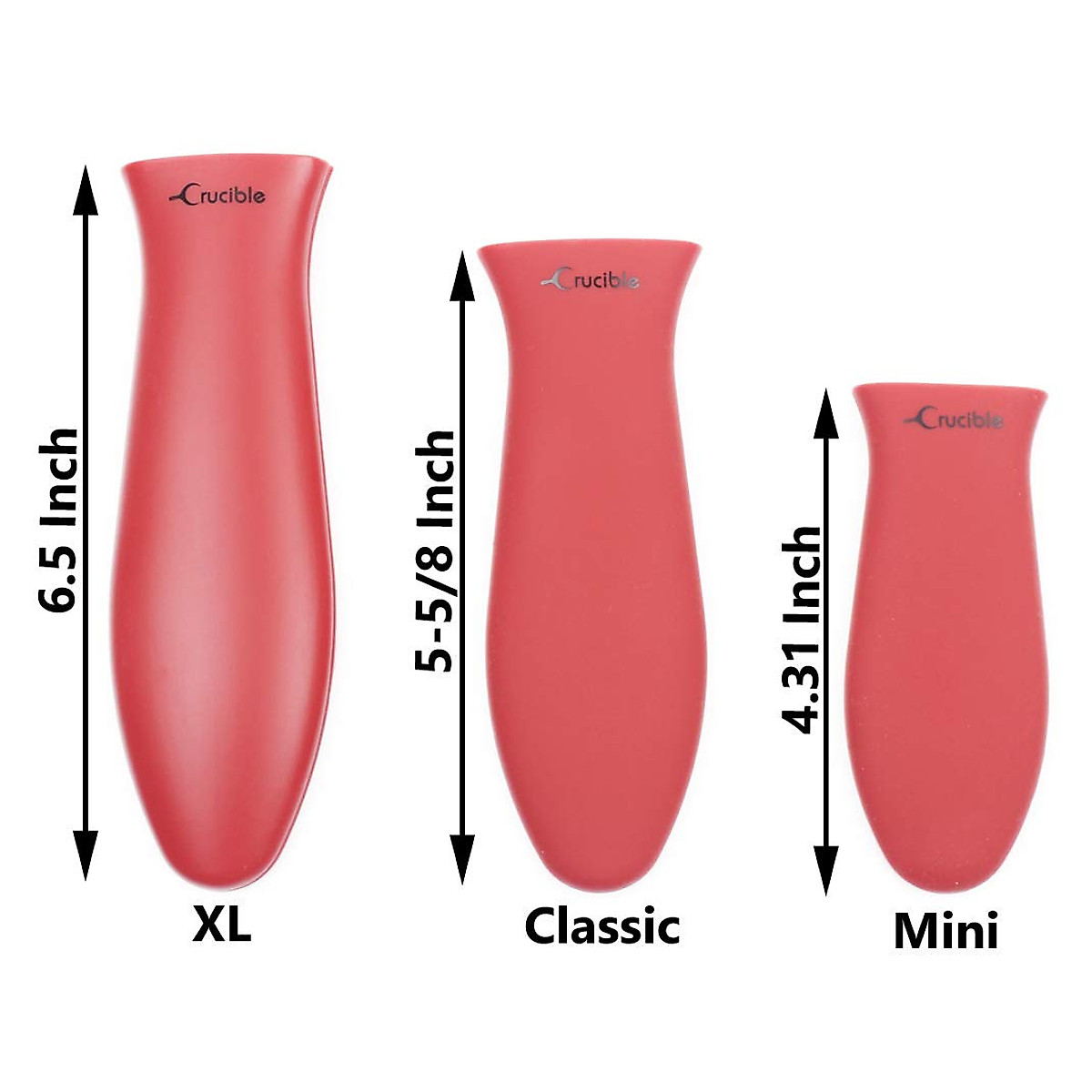 Silicone Hot Handle Holder, Potholder (Large Red) for Cast Iron Skillets, Pans, Frying Pans & Griddles, Metal and Aluminum Cookware Handles - Sleeve Grip, Handle Cover