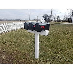 Handy Post for 3 S,M Mailboxes, 42-in x 31-in, White, Vinyl Sleeve