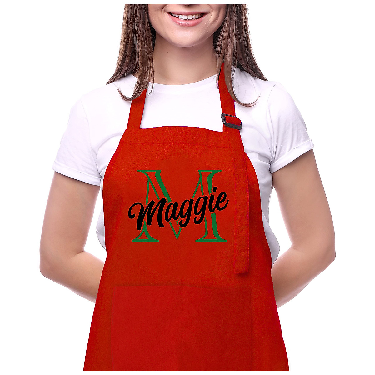 Custom Aprons for Women with Pockets, Mother Day Gift for Mom, Grandma, Personalized Kitchen Gifts for Mom, Grandma, Mother, Women, Wife, Aprons for Cooking, Unique Cute Design Aprons with Custom Name