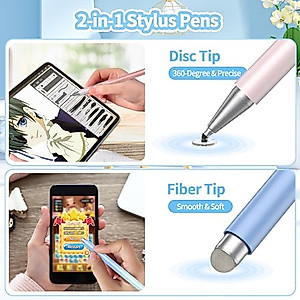 Stylus Pens for Touch Screens(3 Pcs), High Precision 2-in-1 Stylus Pen for iPad Compatible with iPad/iPhone/Tablet/Android/iOS and All Capacitive Touch Screens