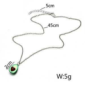 MJartoria BFF Necklace for 2-Best Friend Necklaces Cute Avocado with Heart Friendship Necklaces Set of 2 Friendship Valentine Gifts (Avocado)