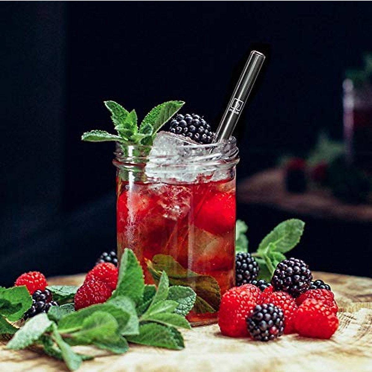 HALM Glass Straws - Variety Pack: 6 Reusable Drinking Straws in 2 Sizes + Plastic-Free Cleaning Brush - Made in Germany - Dishwasher Safe - Eco-Friendly - Perfect for Smoothies, Cocktails