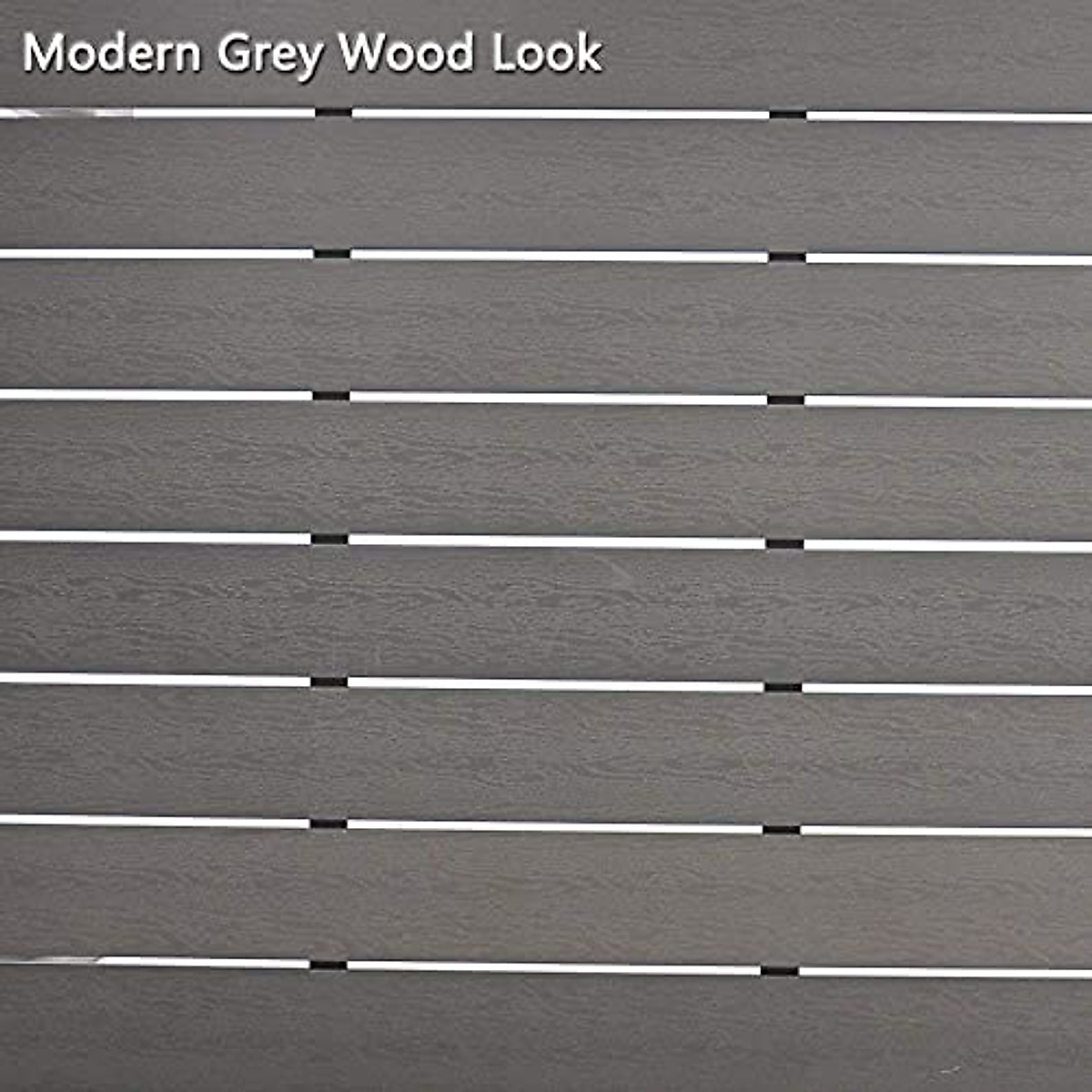 Dporticus Outdoor Patio 55" Rectangular Dining Table for 6 Metal Aluminum Frame with Grey Wood Look