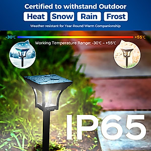 CINOTON 42W LED Barn Light Dusk to Dawn Outdoor Lighting, Black 1 Pack & Outdoor Solar Landscape Pathway Lights Warm & Cold White 4 Pack