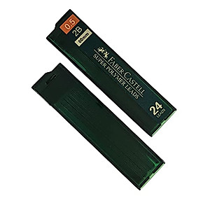 Faber-Castell 0.5 mm 2B Lead Refills Strong Dark Smooth Leads Mechanical Pencil Lead Refills (4 Tubes, 24 Leads Per Tube - Total 96 leads)