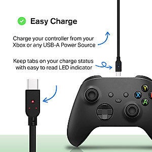 Nyko | Xbox Series X Charge Link Cable - Xbox Series X Power Accessories USB-C Compatible 8 ft. Long, Tangle-free Cable with Velcro Storage Wrap