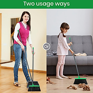 Broom with Dustpan Combo Set for Kitchen Office Lobby Floor Cleaning