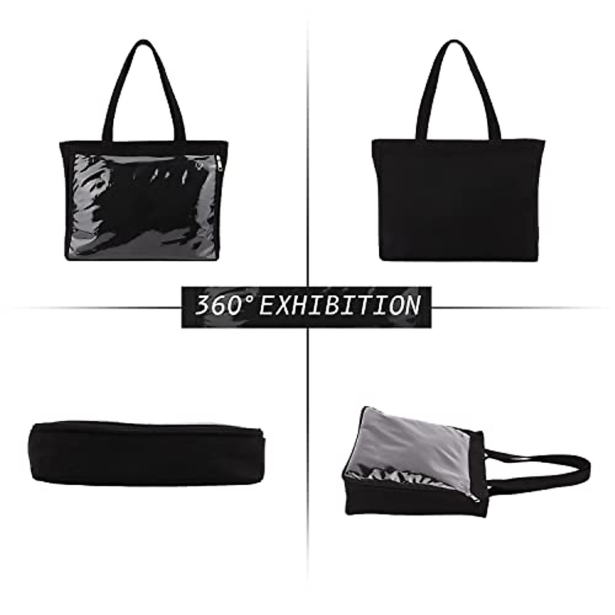 KUANG! Clear Candy Canvas Handbag Ita Tote Bag Lolita Shoulder Bag Handbag DIY Anime Cosplay School Bag