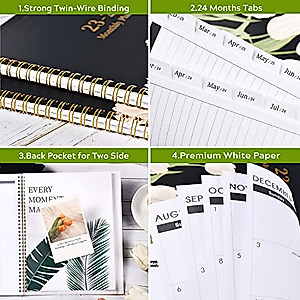 2023-2025 Monthly Planner/Calendar - 2 Year Monthly Planner 2023-2025 from Jul.2023-Jun.2025, 8.5" × 11", 24 Months Planner, Monthly Tabs & Holidays & Note Pages & Double-Side Pocket & Twin-Wire Binding - Tulip