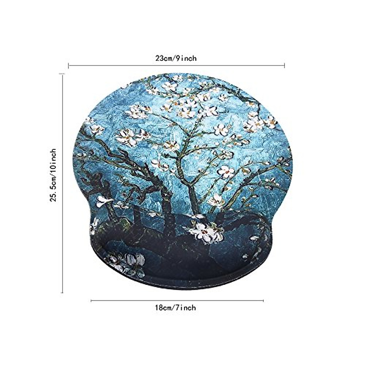Mouse Pads for Computers Van Gogh Ergonomic Memory Foam Nonslip Wrist Support-Lightweight Rest Mousepad for Office,Gaming,Computer, Laptop & Mac,Pain Relief,at Home Or Work