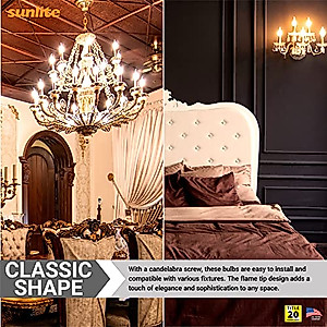 Sunlite Incandescent 15 Watt Petite Chandelier 105 Lumens Clear Light Bulb 12 Pack