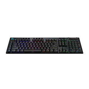 Logitech G915 LIGHTSPEED Wireless RGB Mechanical Gaming Keyboard (GL Tactile) Bundle with Webcam, Wireless Gaming Mouse, Gaming Headset, and 4-Port USB 3.0 Hub (5 Items)