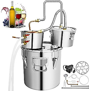 YITAHOME Alcohol Still 3 Gal / 12 L, Stainless Steel Moonshine Still with Built-in Thermometer and Fermentation Stand, DIY Home Alcohol Brewing Kit for Whiskey, Wine Making