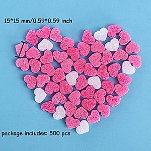 500 Pieces Gift Box Filler Shreds Mini Heart Foam Beads Gift Basket Filler Bedding Pearl Wool Material by EORTA for Crafts DIY Package Packing Decoration Party Wedding Supply, Pink
