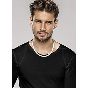 Miabella 925 Sterling Silver Italian Solid 7mm Flat Herringbone Chain Necklace for Women, Made in Italy (Length 20 Inches)