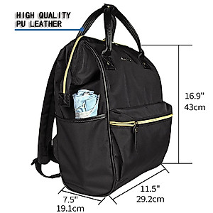 KROSER Laptop Backpack 15.6 Inch Stylish School Backpack Doctor Bag Water Repellent College Casual Daypack with USB Port Travel Business Work Bag for Men/Women-Black